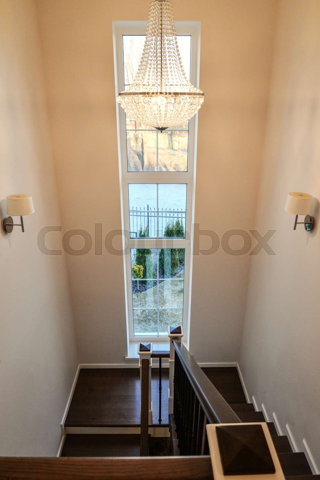 Staircase with big window | Stock image | Colourbox
