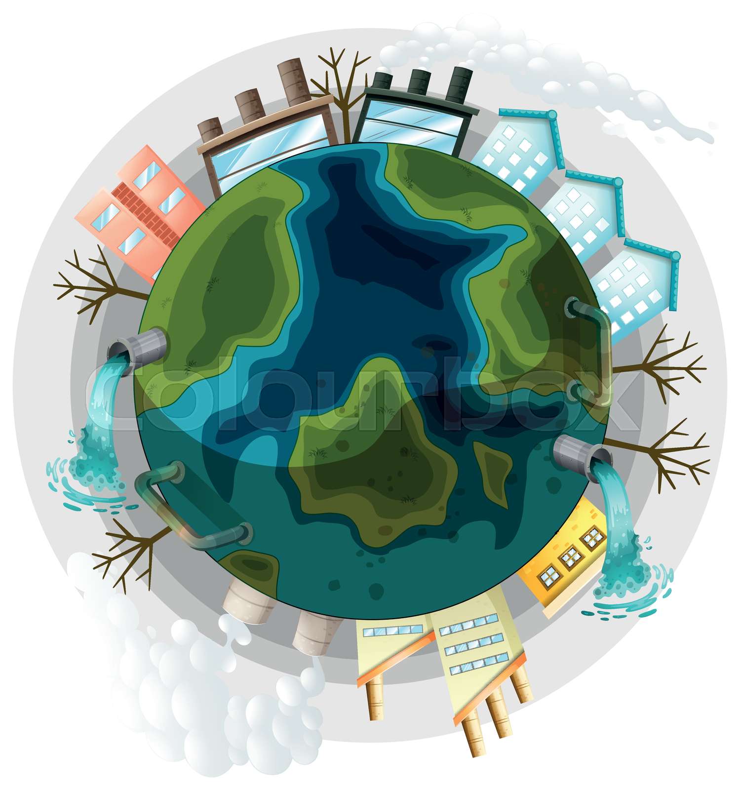 A polluted earth icon | Stock vector | Colourbox