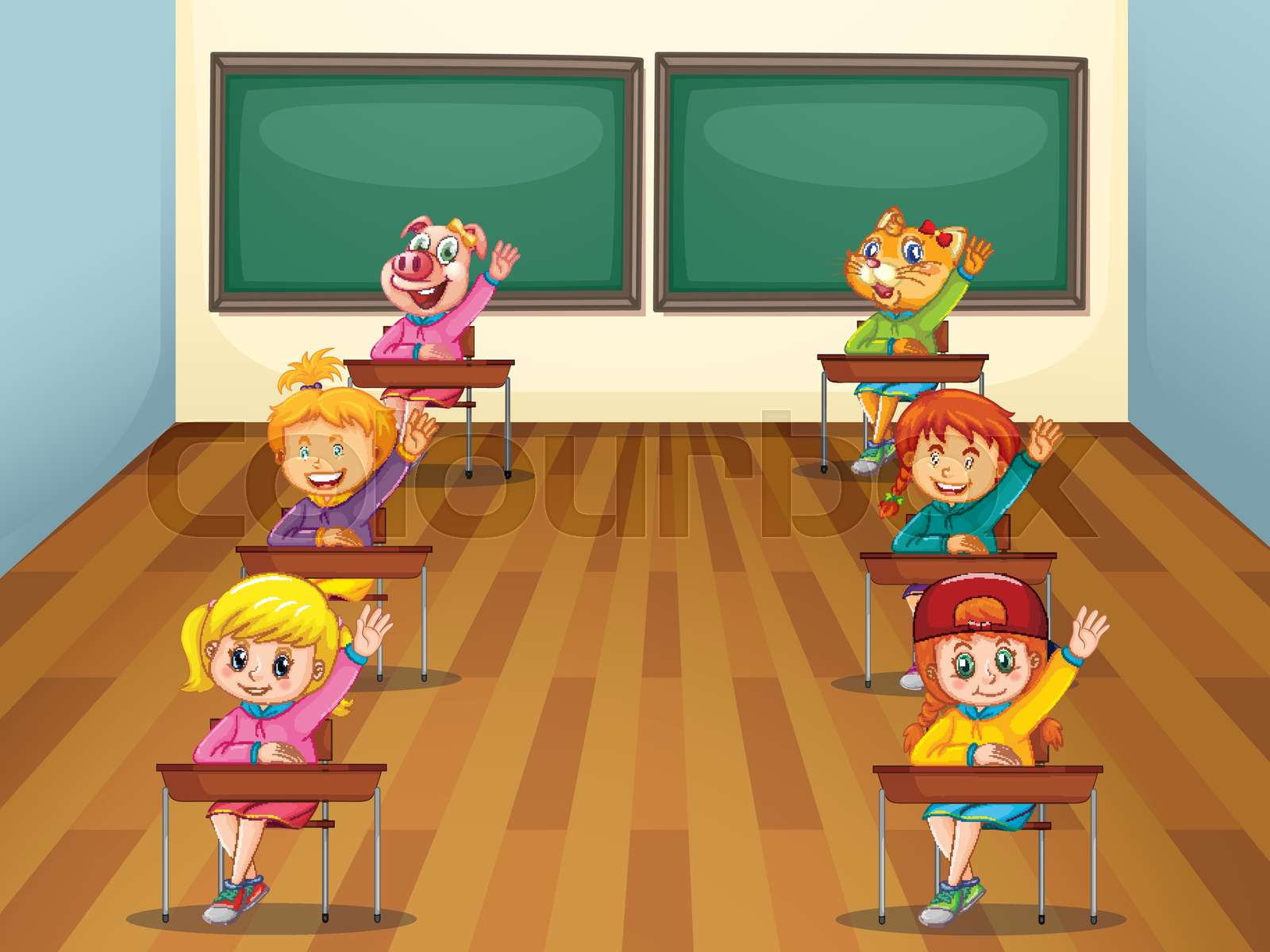 Student in the classroom | Stock vector | Colourbox