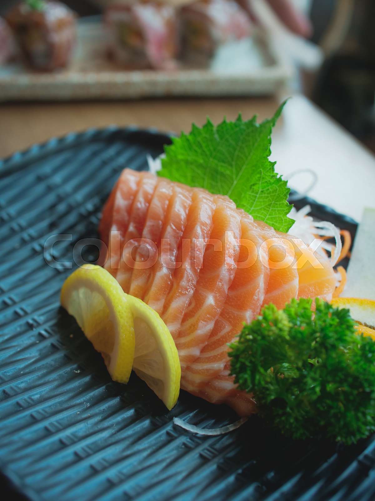 Japanese food : Shushi on the dish | Stock image | Colourbox