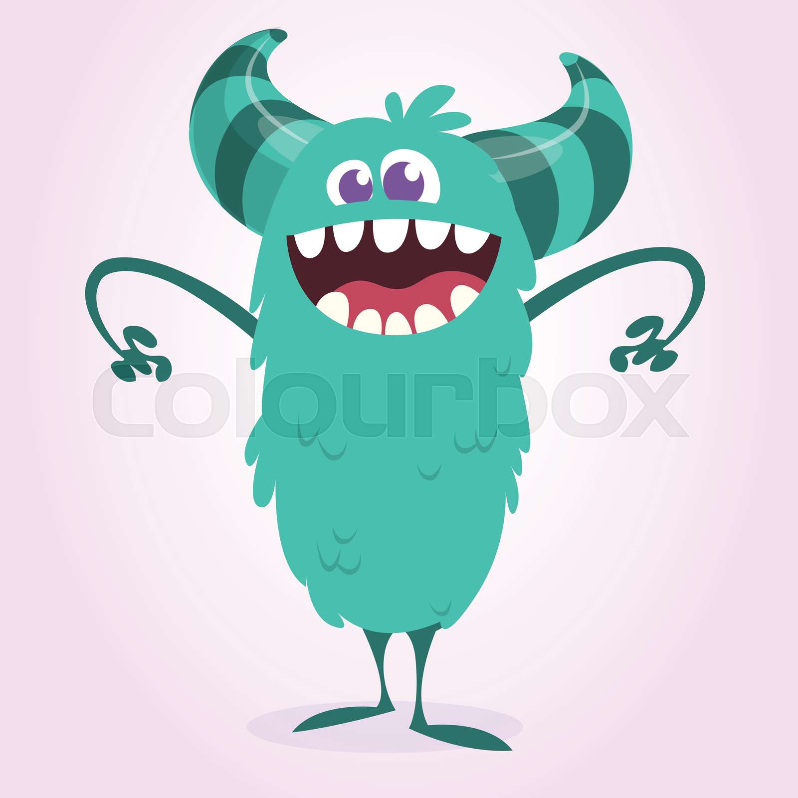 Angry cartoon monster | Stock vector | Colourbox
