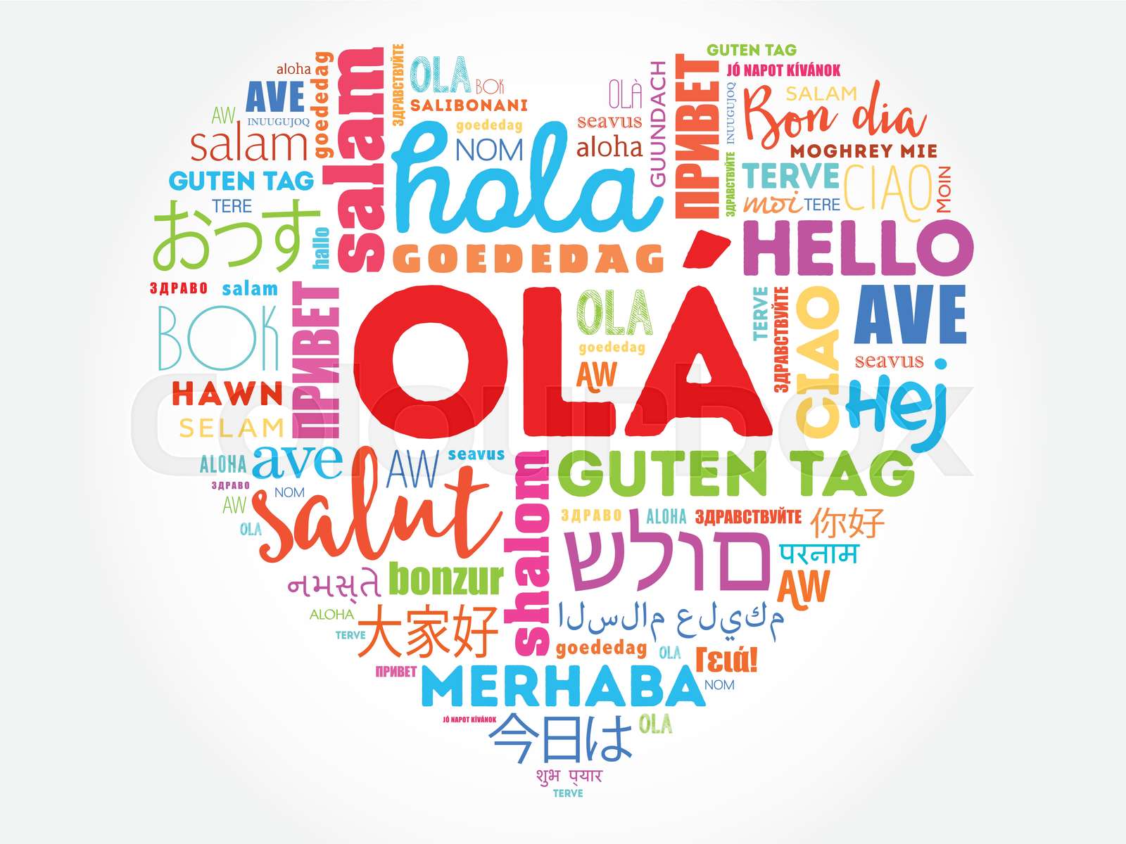 OLA (Hello Greeting in Portuguese) | Stock vector | Colourbox