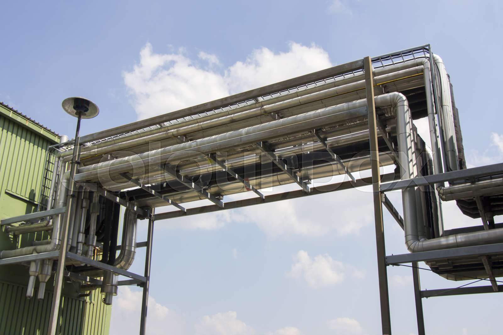 Metal tubes for mechanical ventilation system on an industrial plant ...
