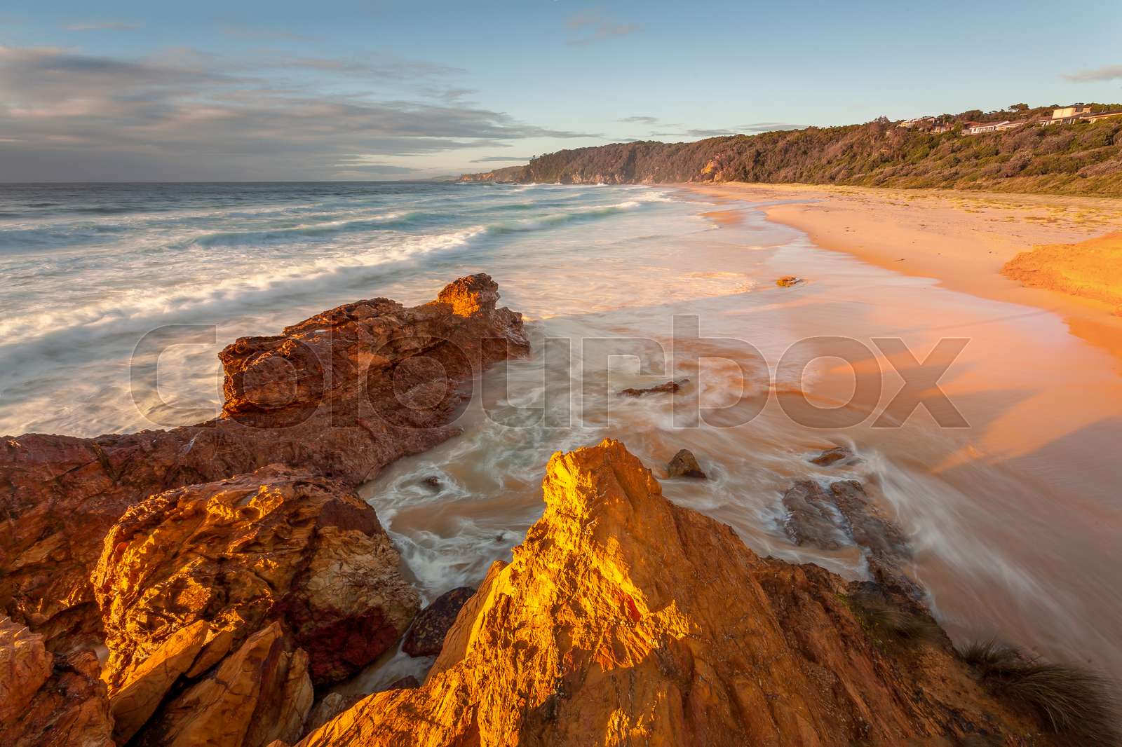 Early morning sunlight on the beach | Stock image | Colourbox