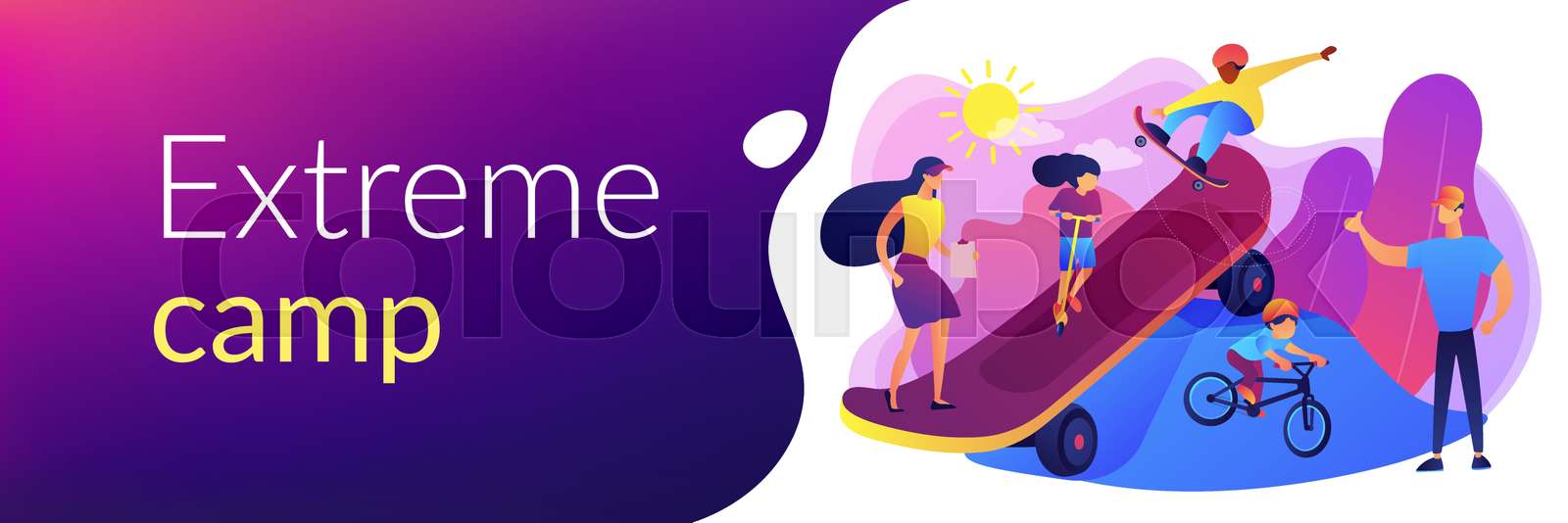 Extreme camp concept banner header. | Stock vector | Colourbox