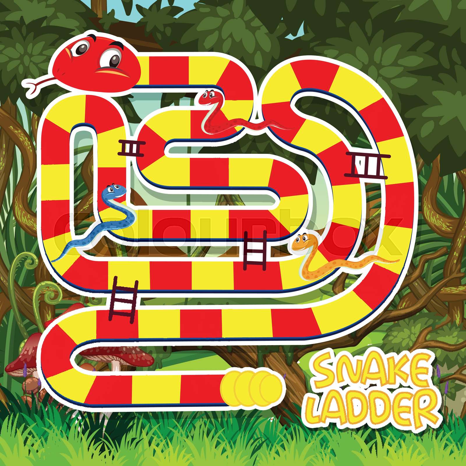 A snake ladder game template | Stock vector | Colourbox