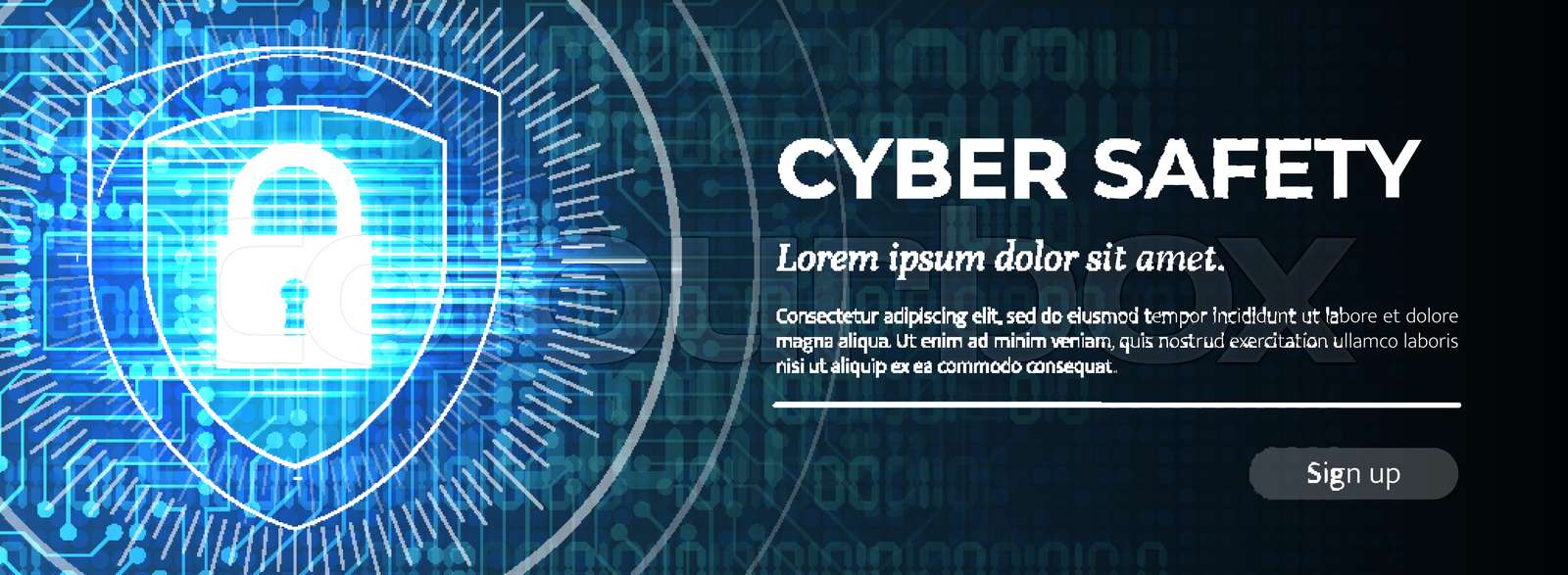 Cyber Safety. The Blue Modern Background. Vector. | Stock vector ...