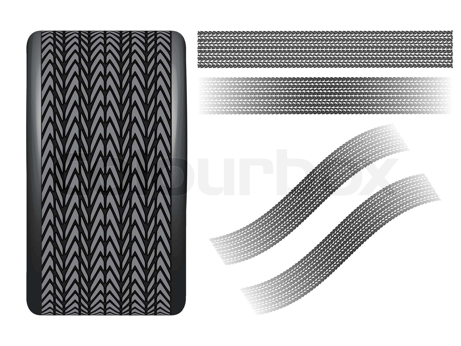 tyre wheel and texture | Stock vector | Colourbox