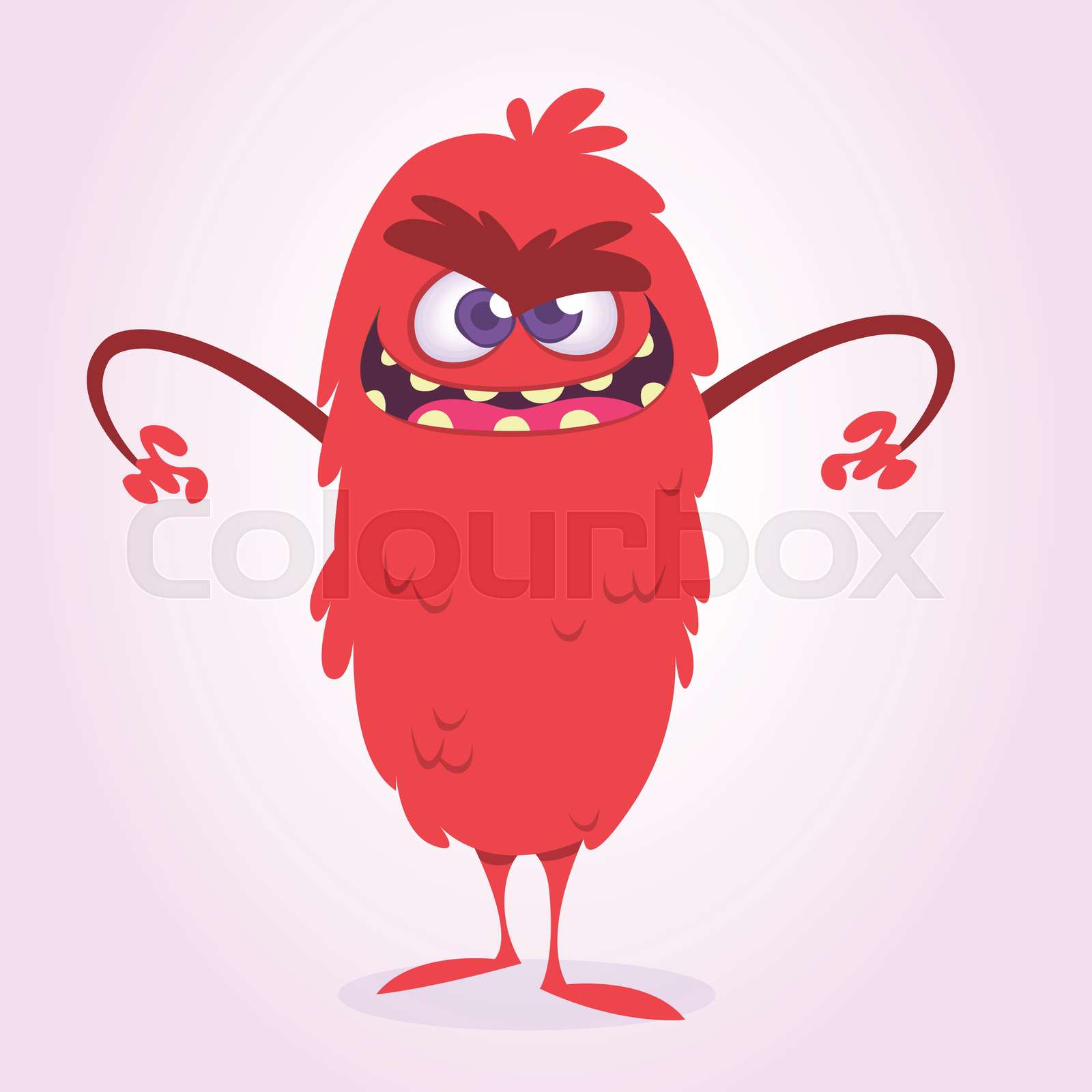 Angry cartoon monster character | Stock vector | Colourbox