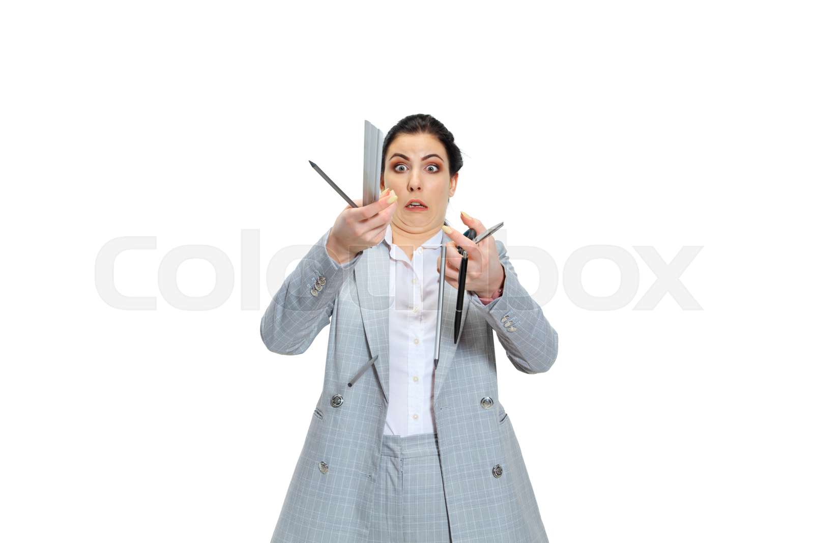 Young woman losing concentration, everything goes wrong | Stock image ...