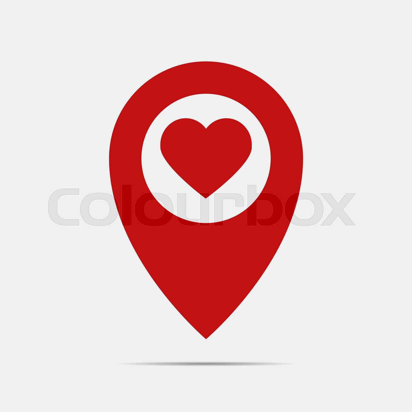 Pointer gps map with heart | Stock vector | Colourbox