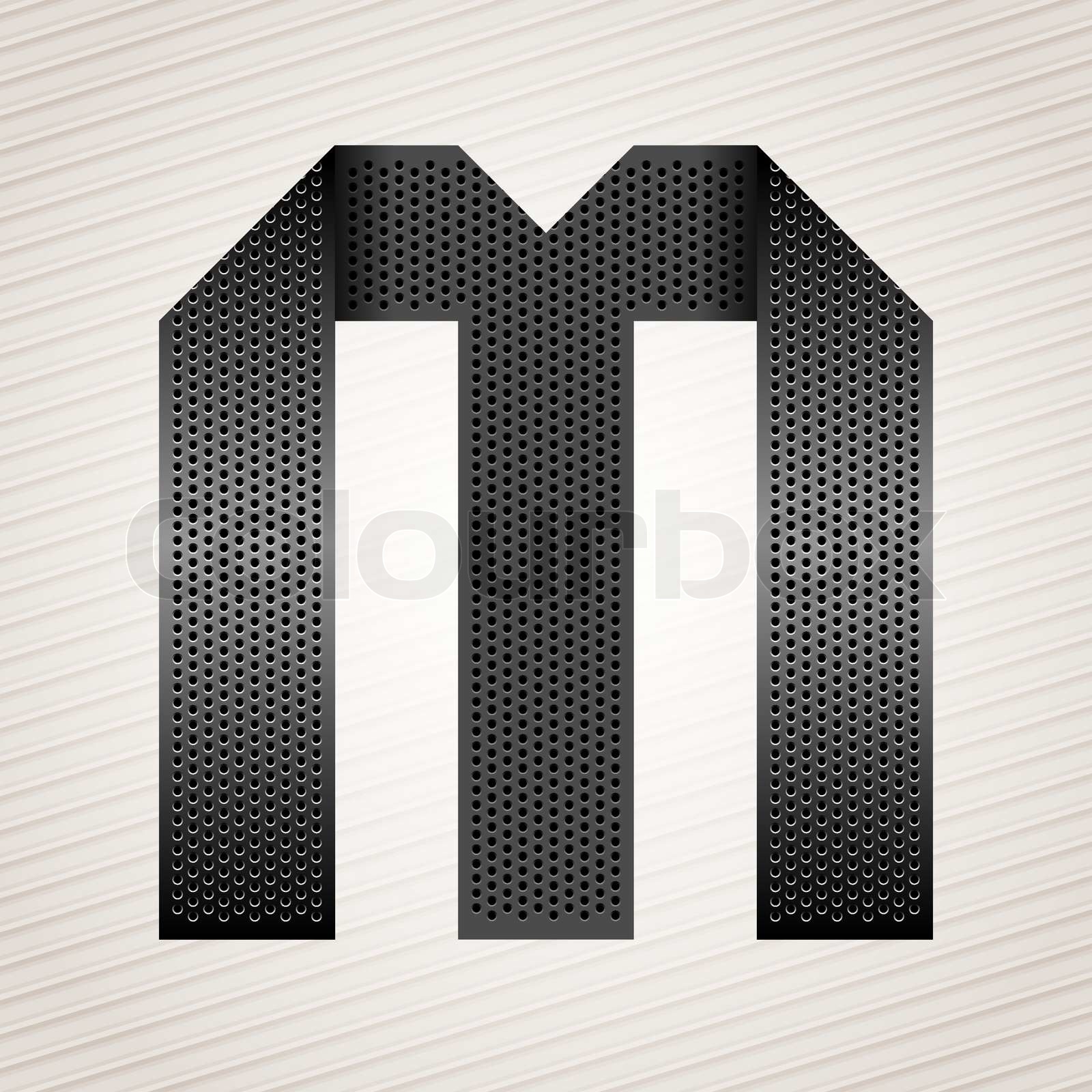 Letter metal ribbon - M | Stock vector | Colourbox