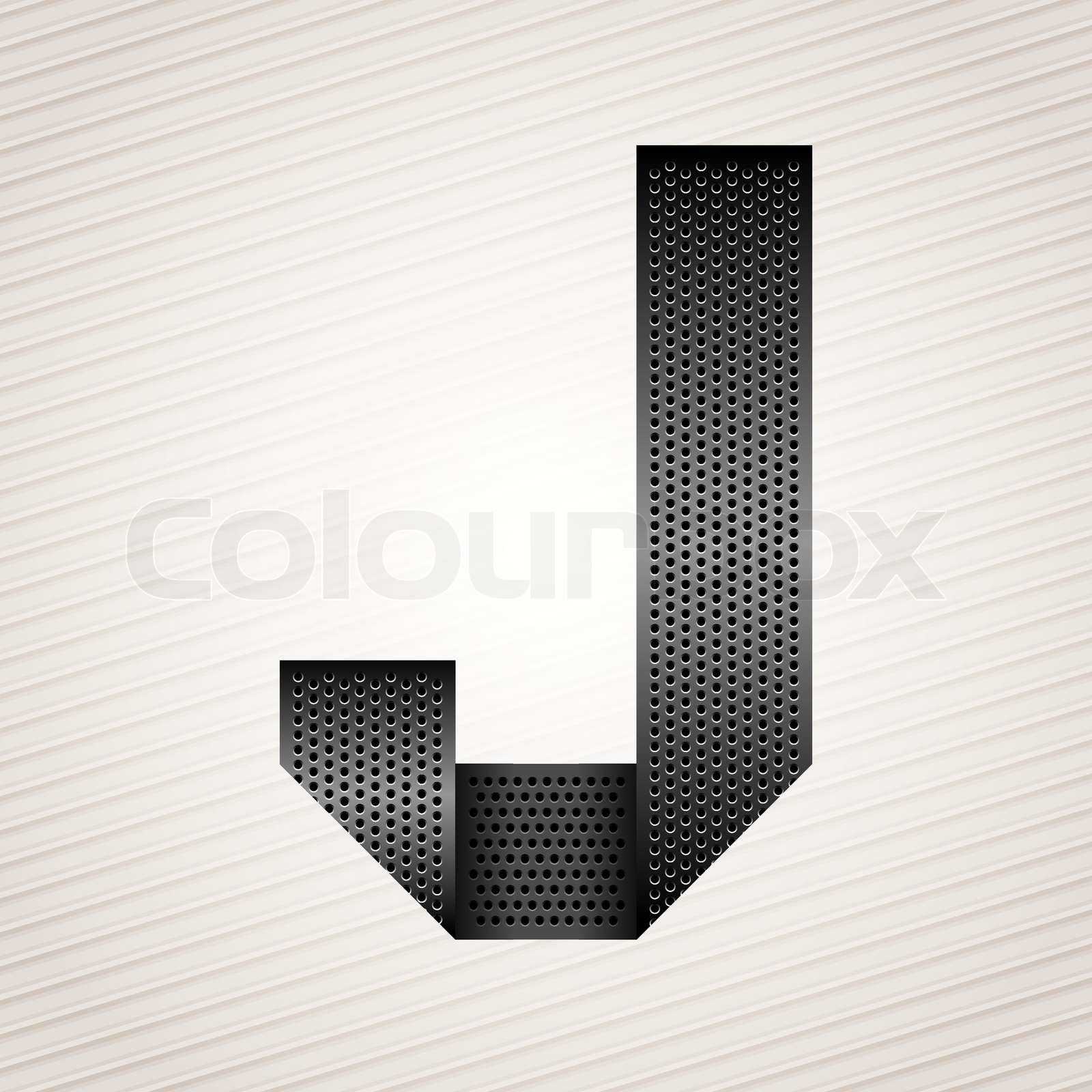 Letter metal ribbon - J | Stock vector | Colourbox