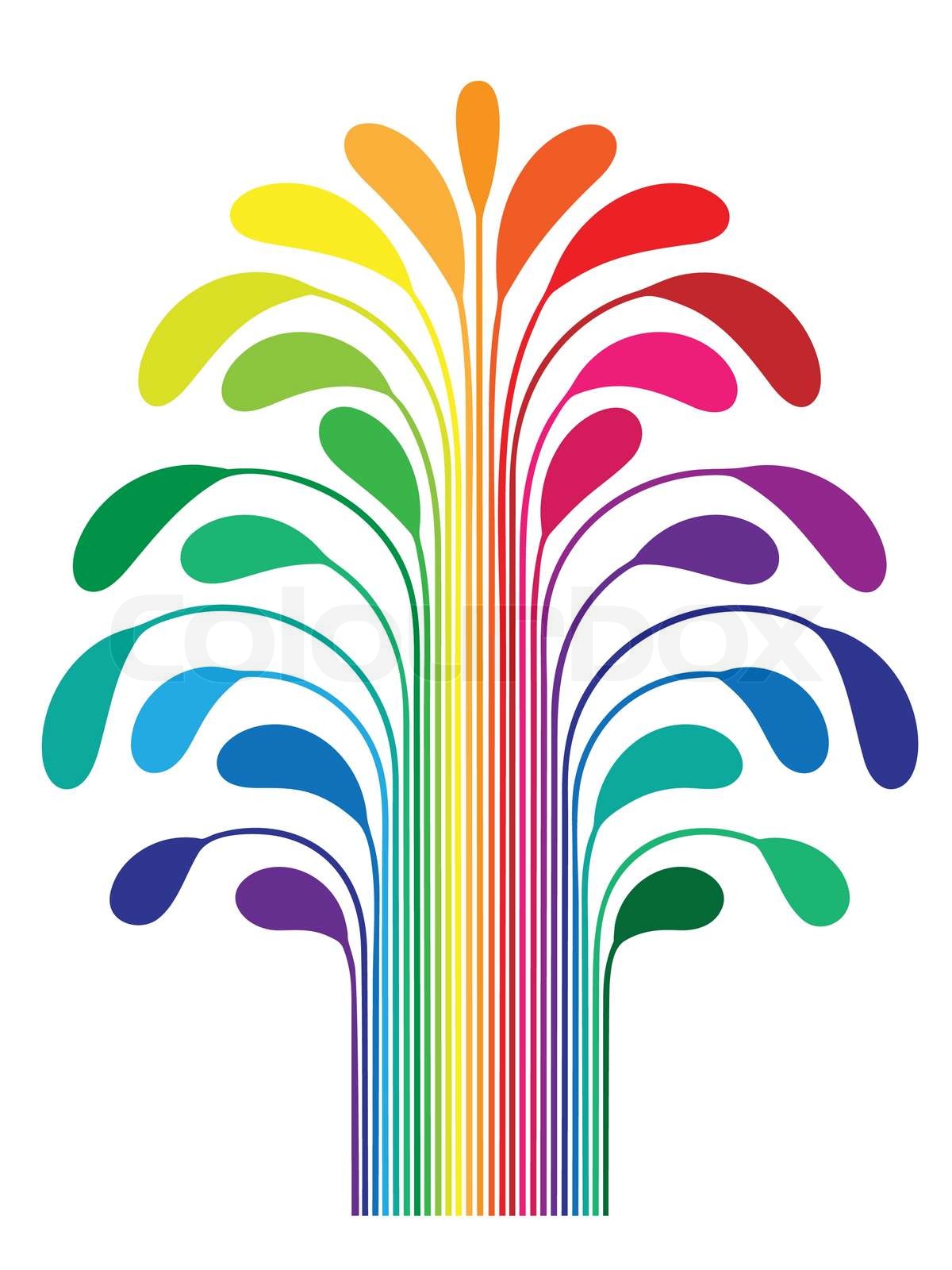 abstract simple stylized tree rainbow color | Stock vector | Colourbox