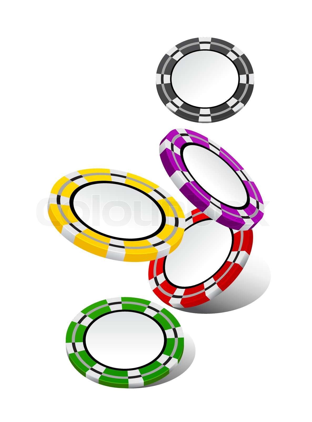 Illustration der Jetons auf weißem Hintergrund | Stock-Vektor | Colourbox