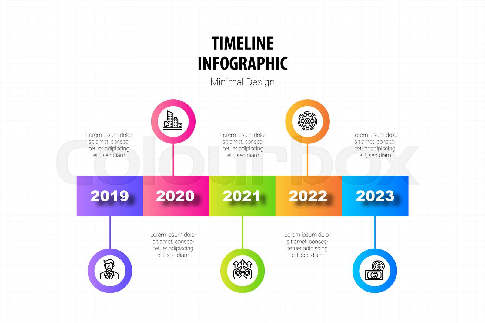 timeline minimal infographic template | Stock vector | Colourbox