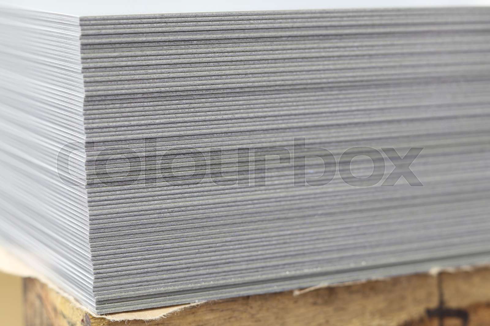 Stack of steel sheets ; ready to use | Stock image | Colourbox