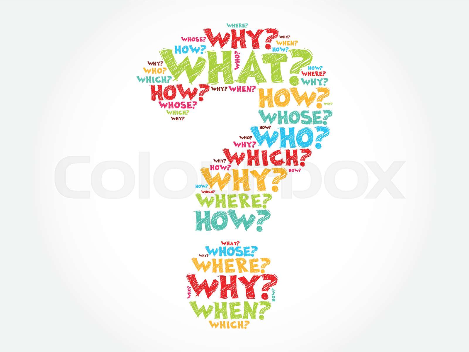 Question mark, word cloud background | Stock vector | Colourbox
