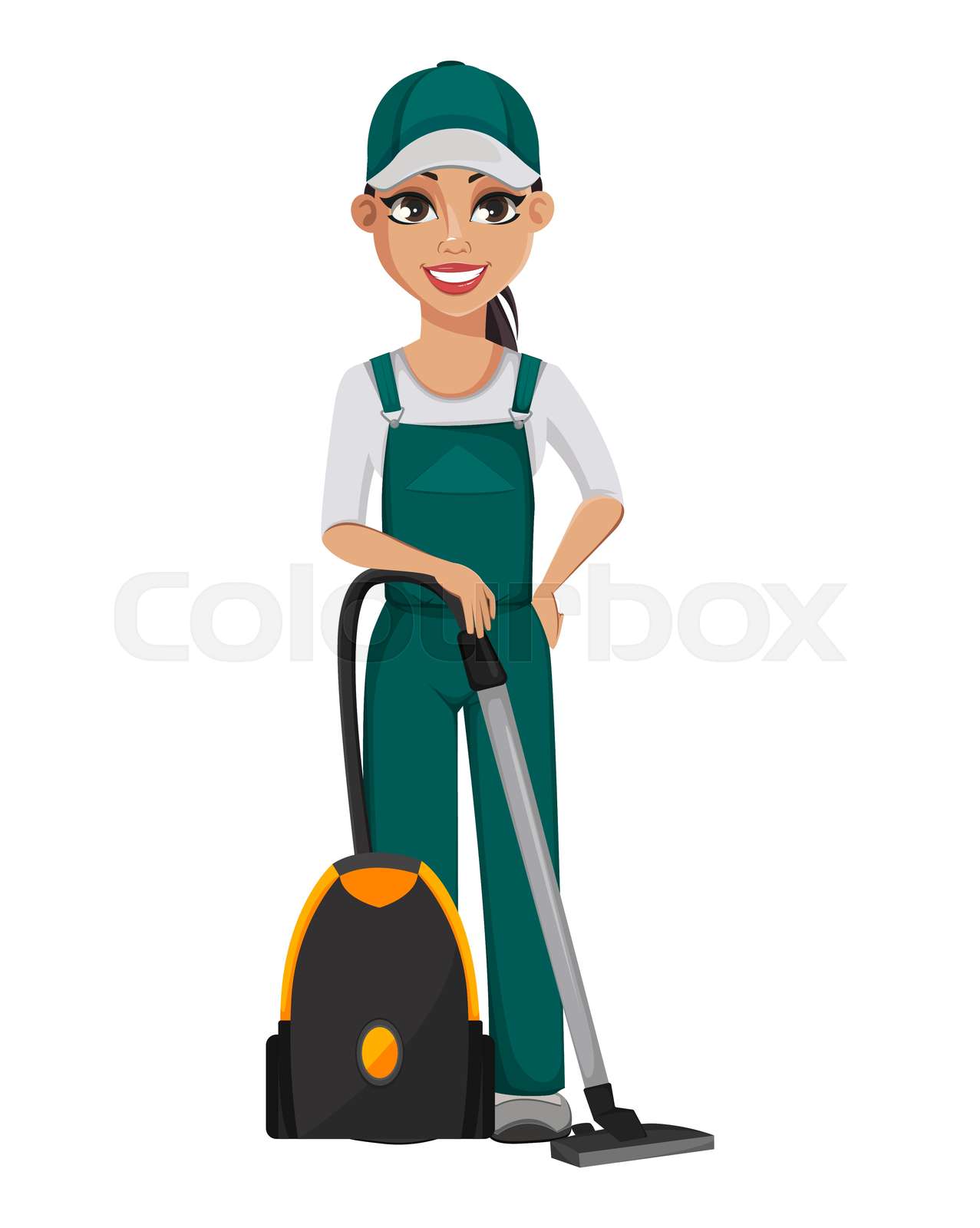 Cleaning service concept. Cheerful cartoon character | Stock vector ...