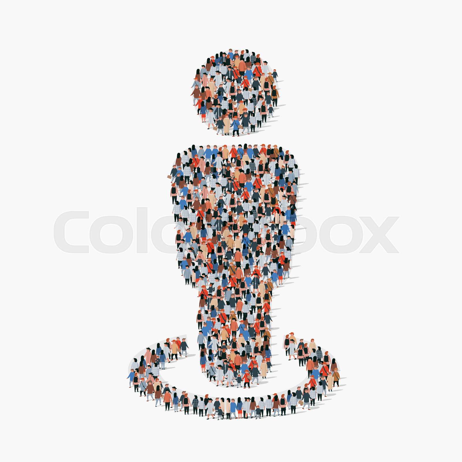 Large group of people in people sign shape. | Stock vector | Colourbox