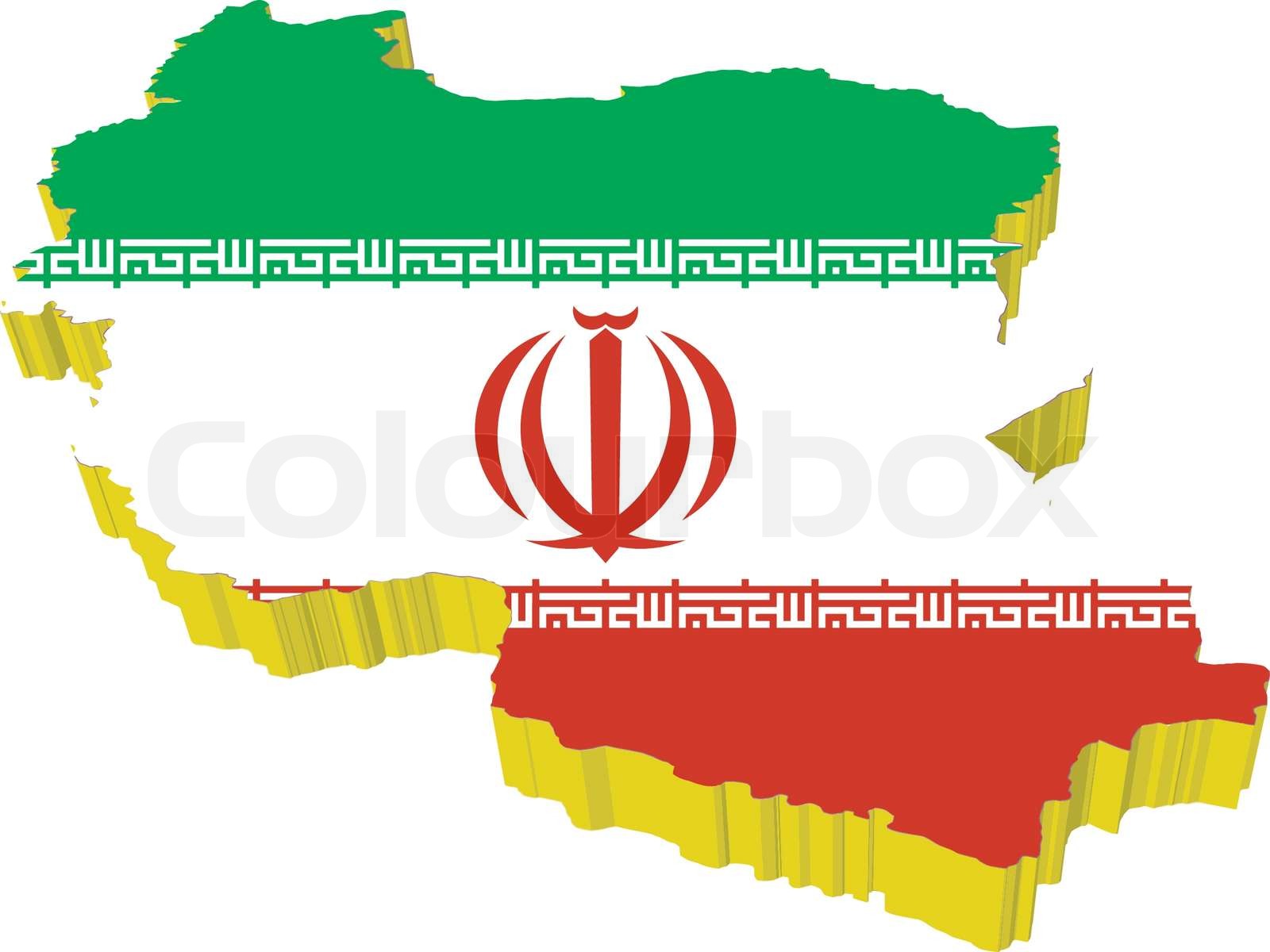 vectors 3D map of Iran | Stock vector | Colourbox