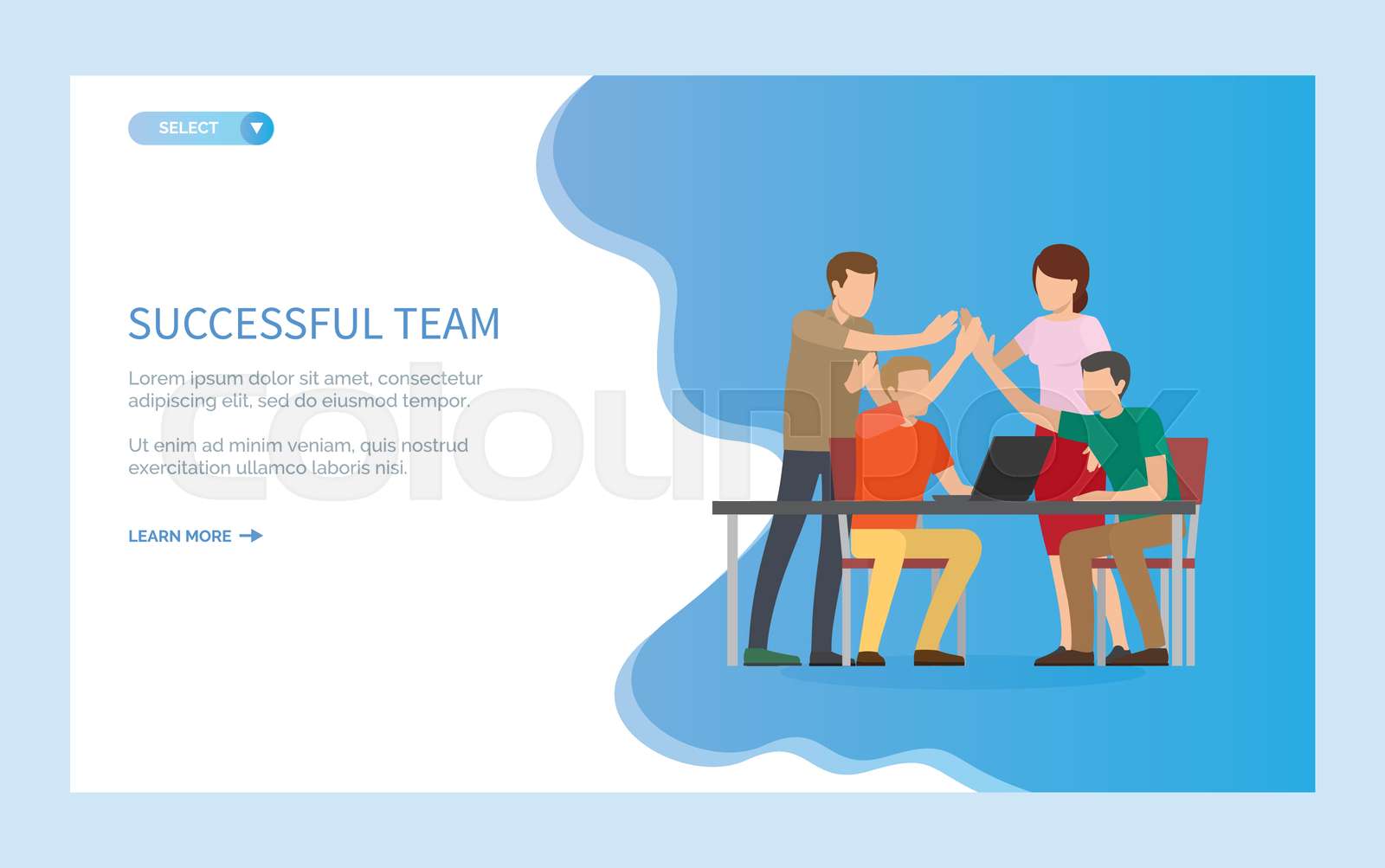 Successful Team People Happy to Work Together | Stock vector | Colourbox