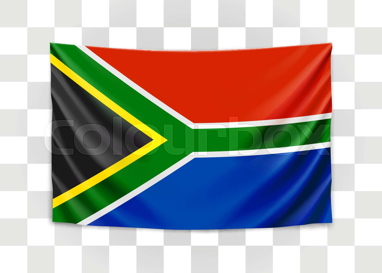 Hanging flag of South Africa. Republic of South Africa. RSA national ...