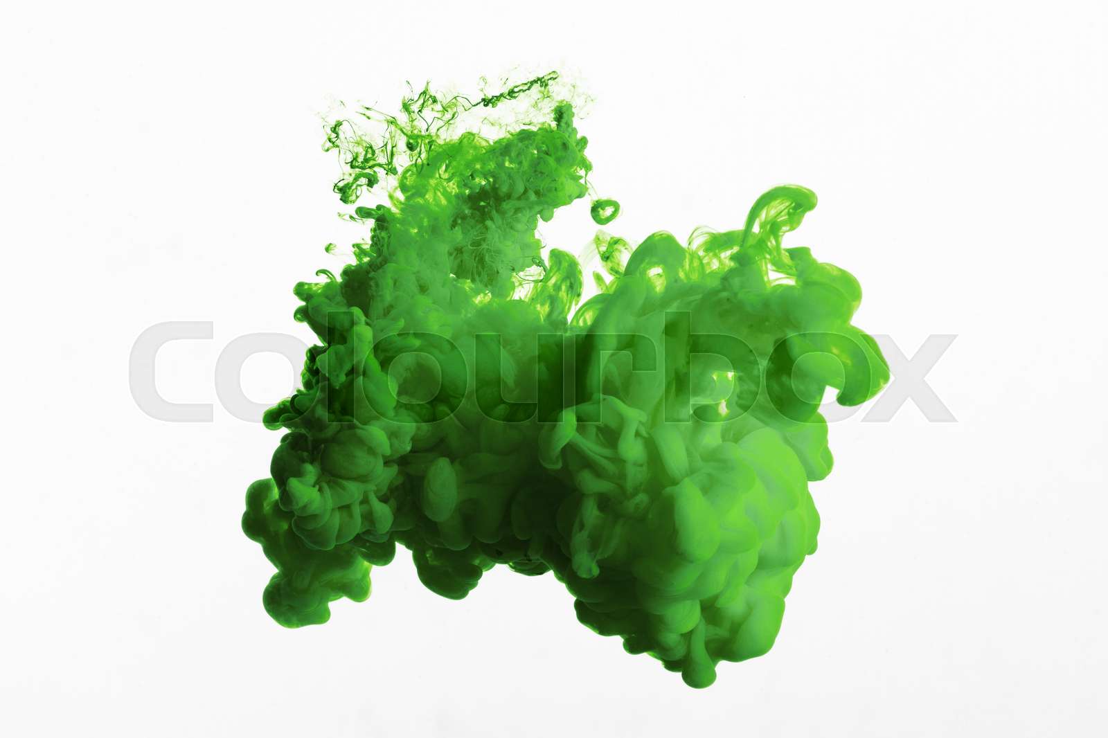 Close up view of green paint splash isolated on white | Stock image ...