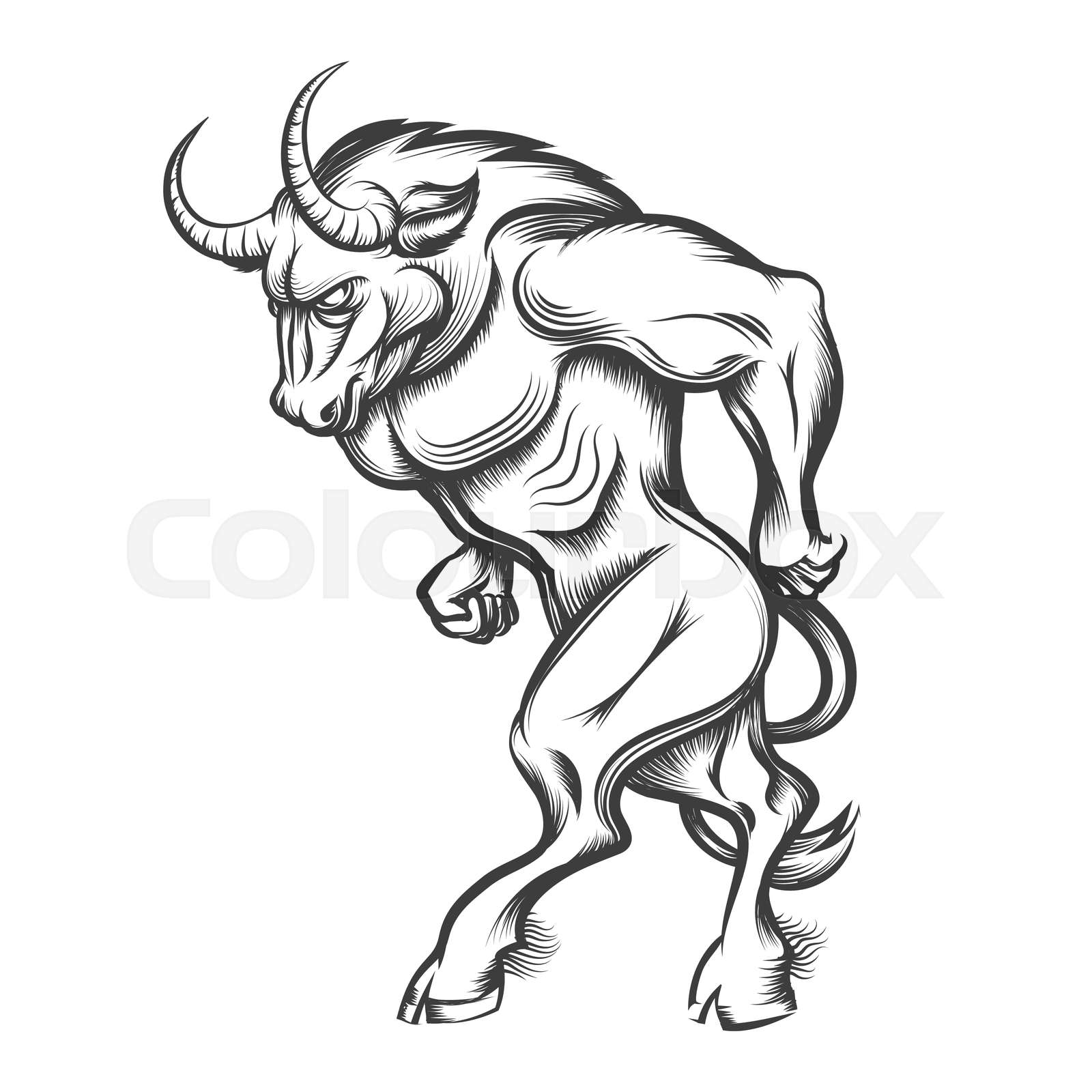 Minotaur Engraving Illustration | Stock vector | Colourbox