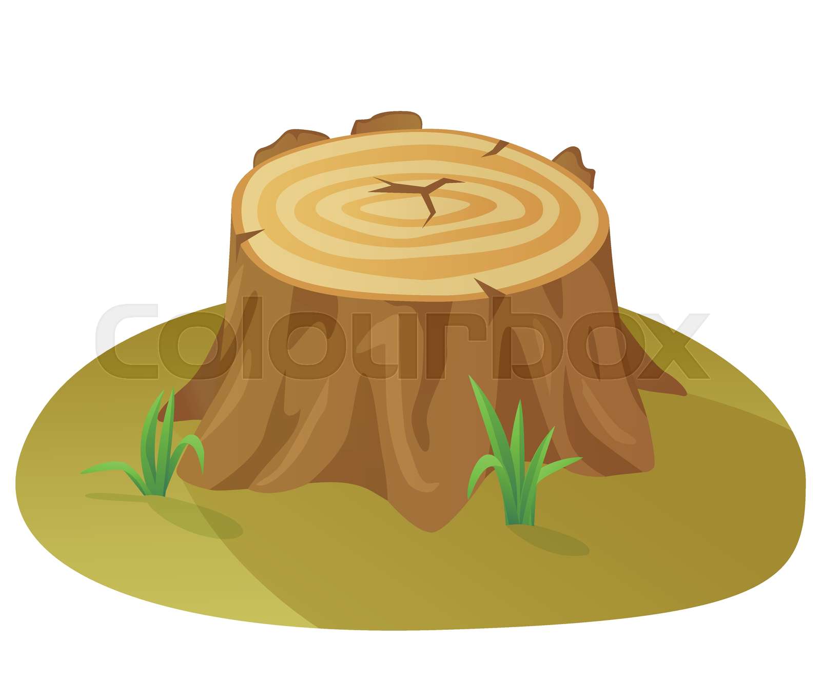 Tree Stump, Damaged Tree, Destruction of Forest | Stock vector | Colourbox