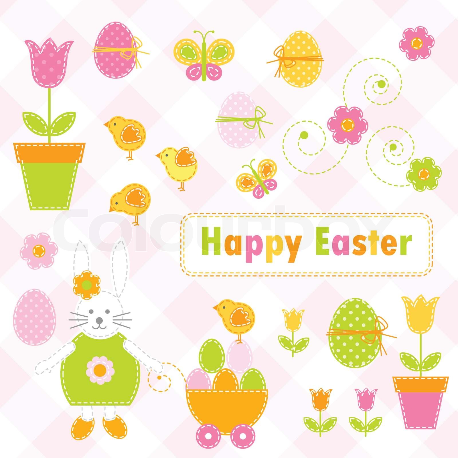Ostern-Scrapbook-Design-Elemente | Stock-Vektor | Colourbox