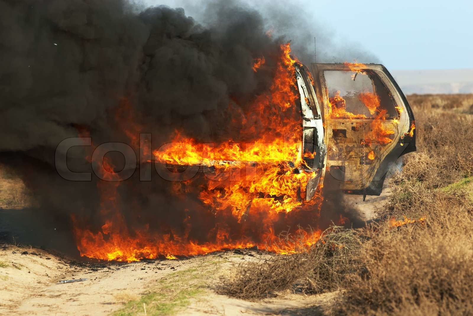 Car fire | Stock image | Colourbox
