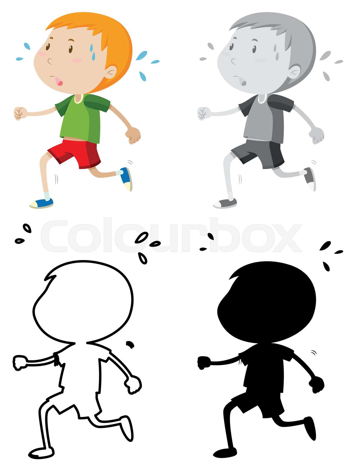 Set of boy sweating | Stock vector | Colourbox