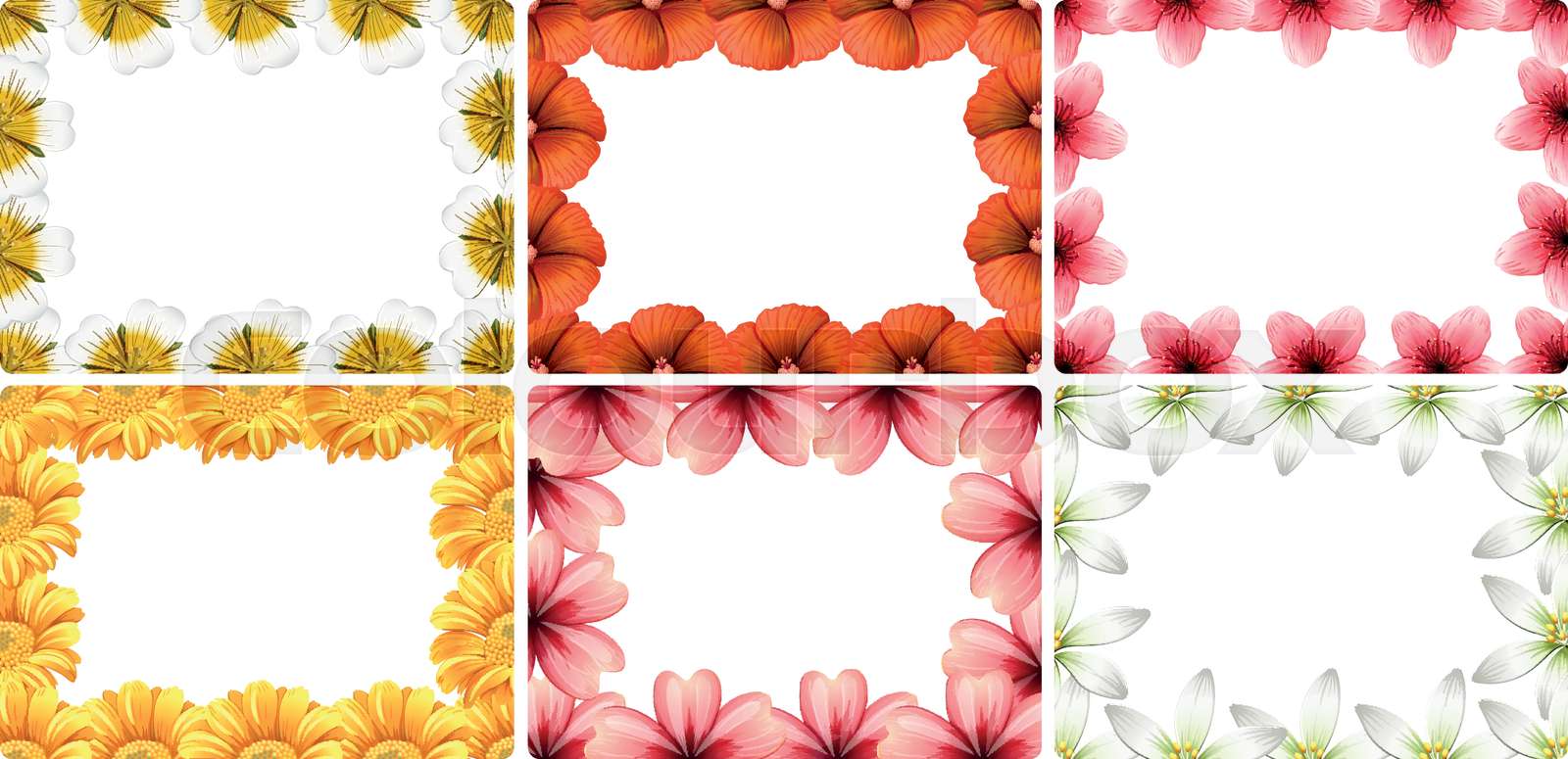 Set of flower border | Stock vector | Colourbox