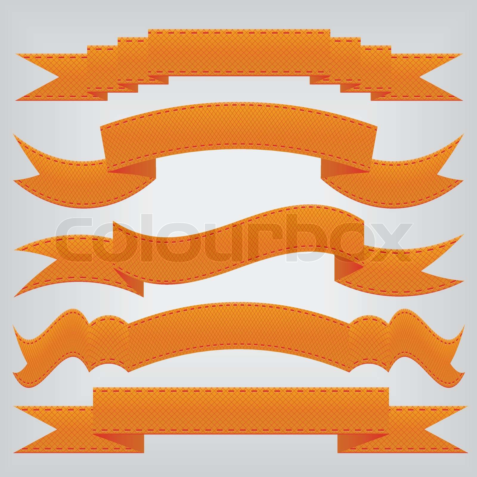 set of orange ribbons | Stock vector | Colourbox