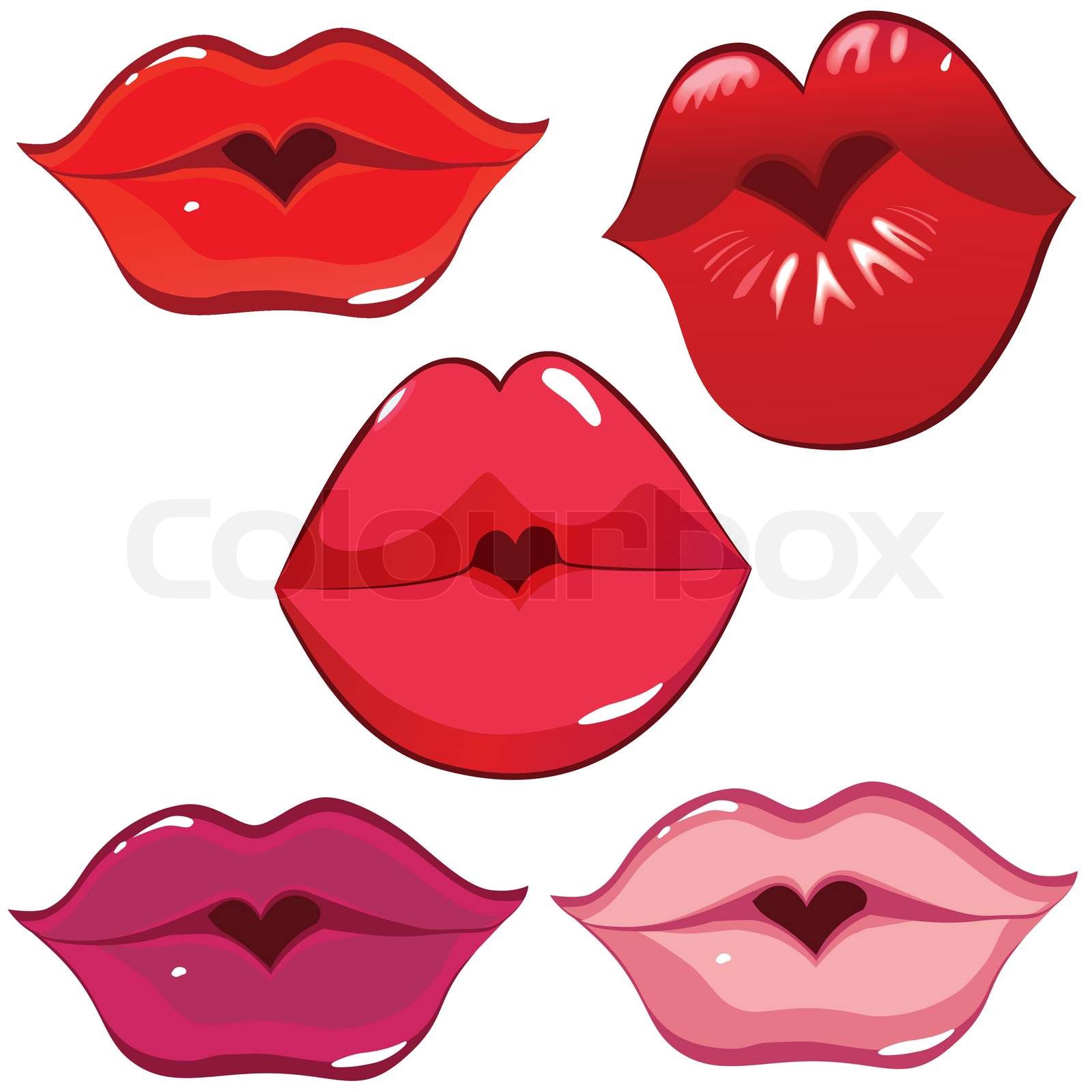 beso, vector, boca | Vector de archivo | Colourbox