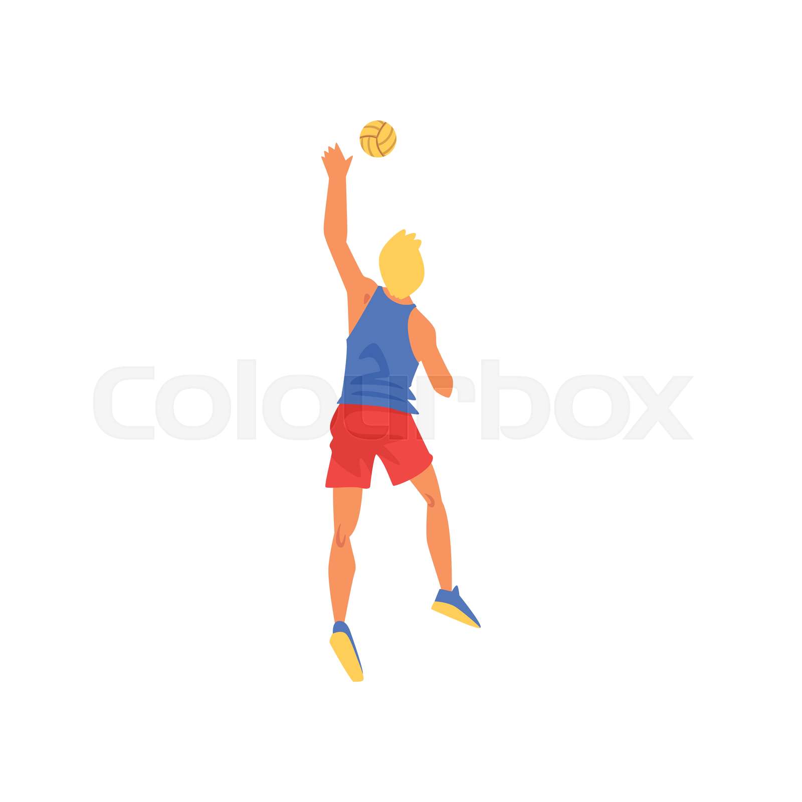 Male Volleyball Player with Ball, Professional Sportsman Character ...