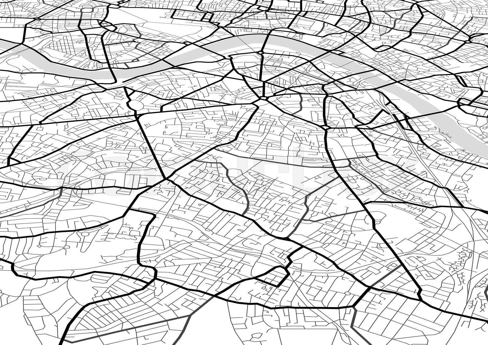 Vector abstract city map in perspective view | Stock vector | Colourbox