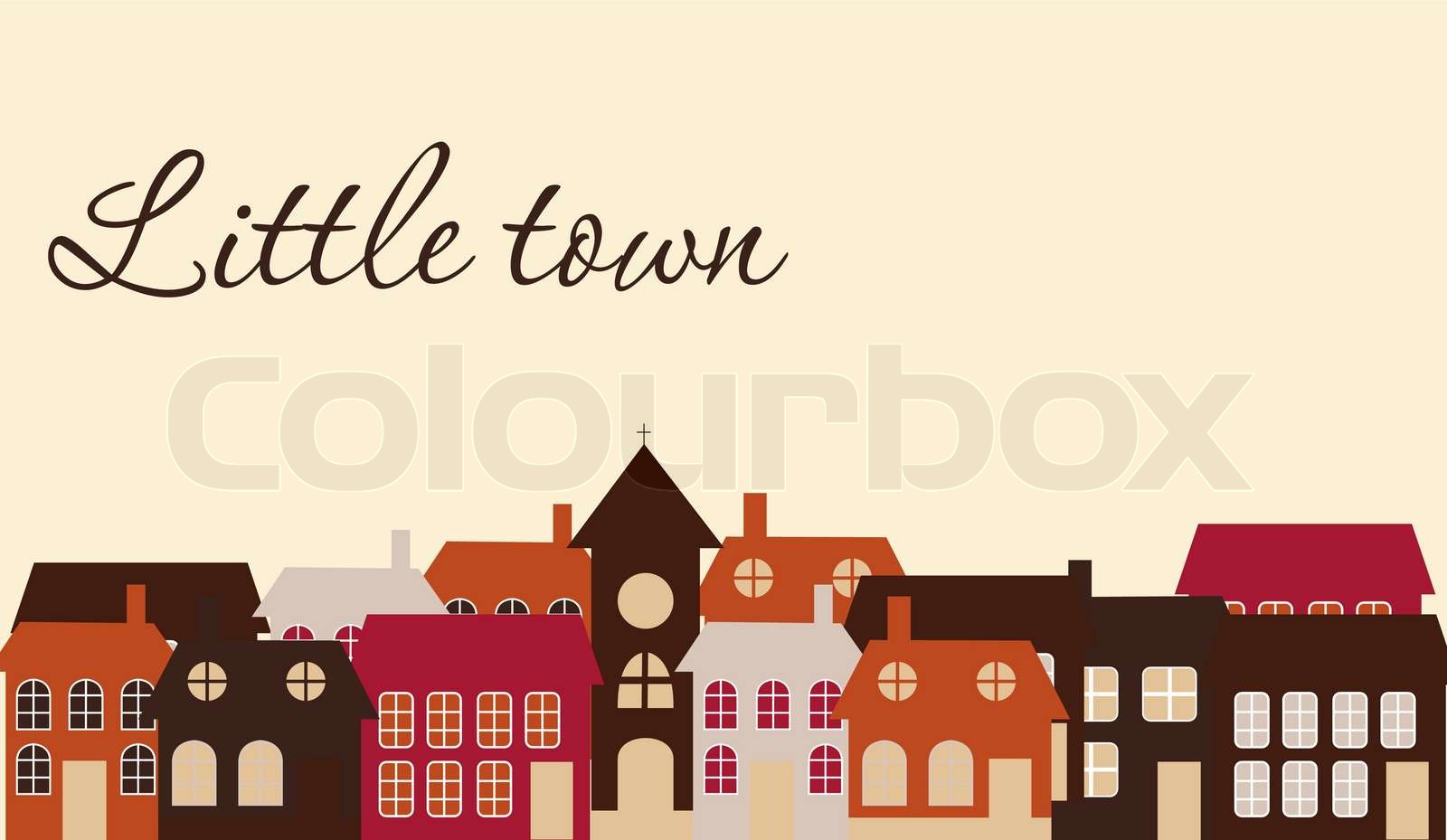 Card with a beautiful littletown Vector illustration | Stock vector ...