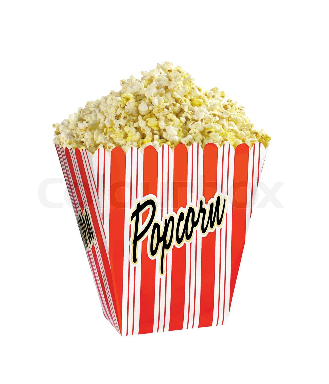volle Eimer Popcorn isoliert auf weiss | Stock Bild | Colourbox