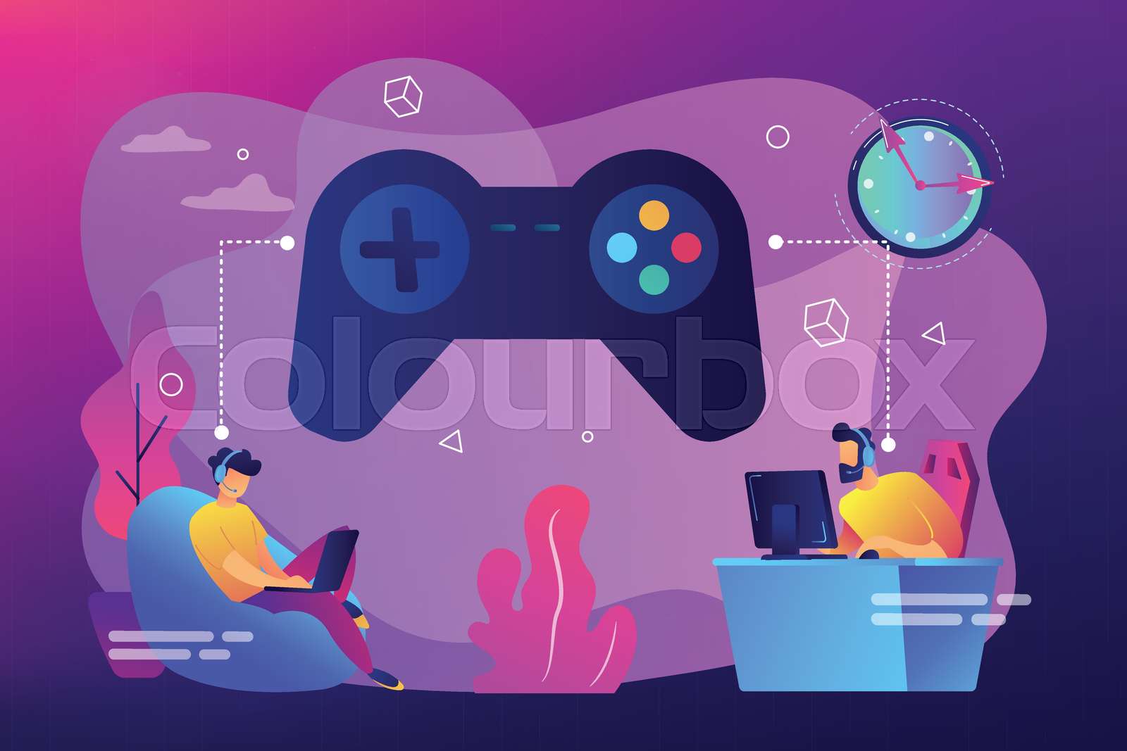 Gaming disorder concept vector illustration. | Stock vector | Colourbox