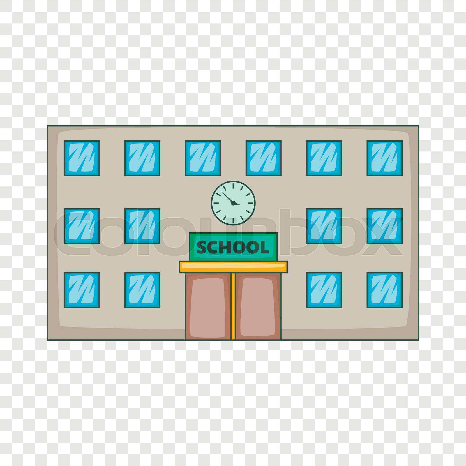School icon, cartoon style | Stock vector | Colourbox
