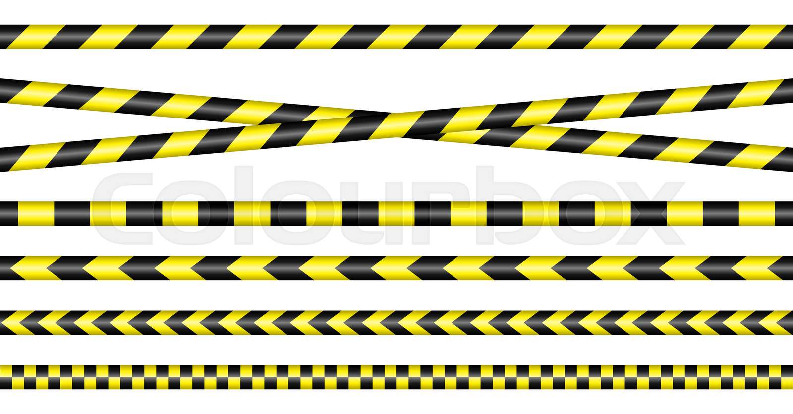 Set Absperrband Gelb Und Schwarz | Stock-Vektor | Colourbox