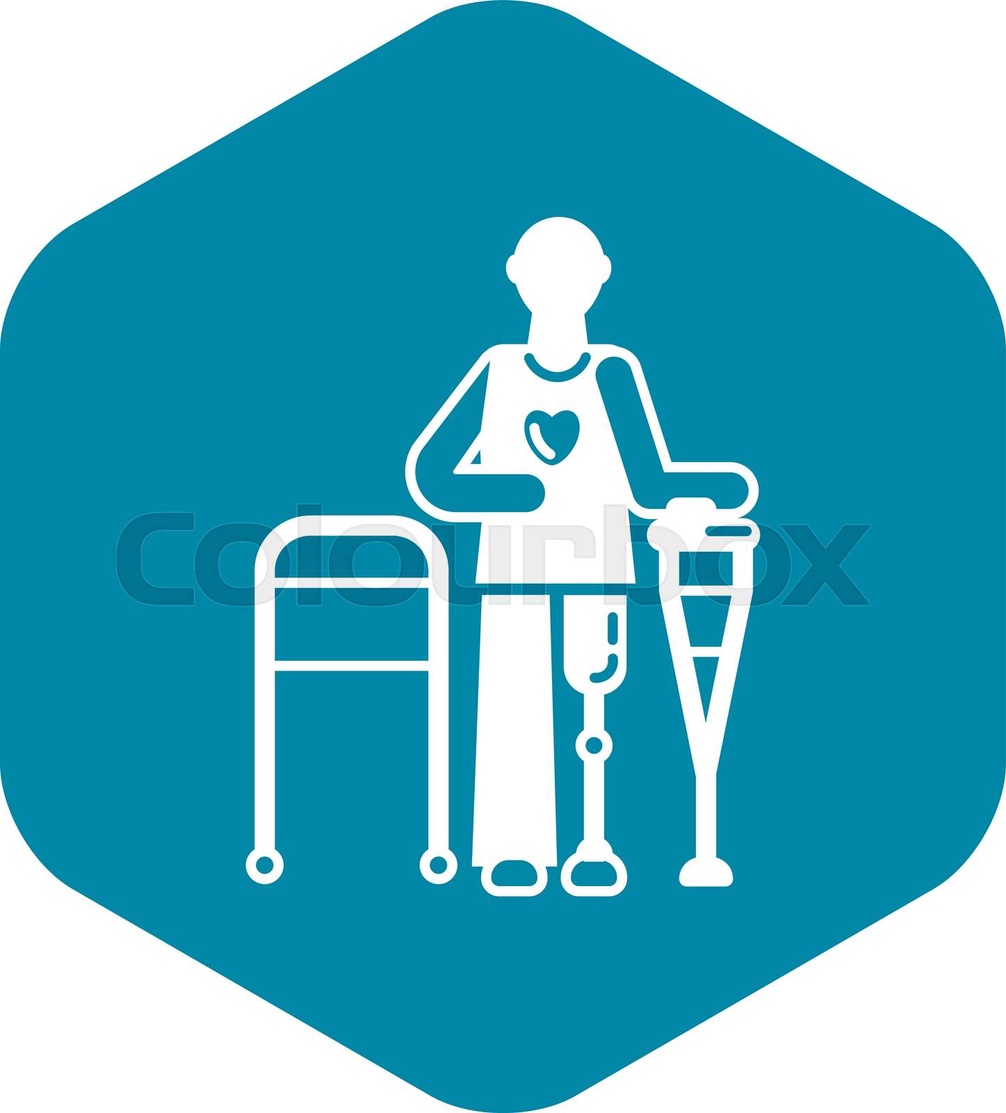 Man leg prosthesis icon, simple style | Stock vector | Colourbox