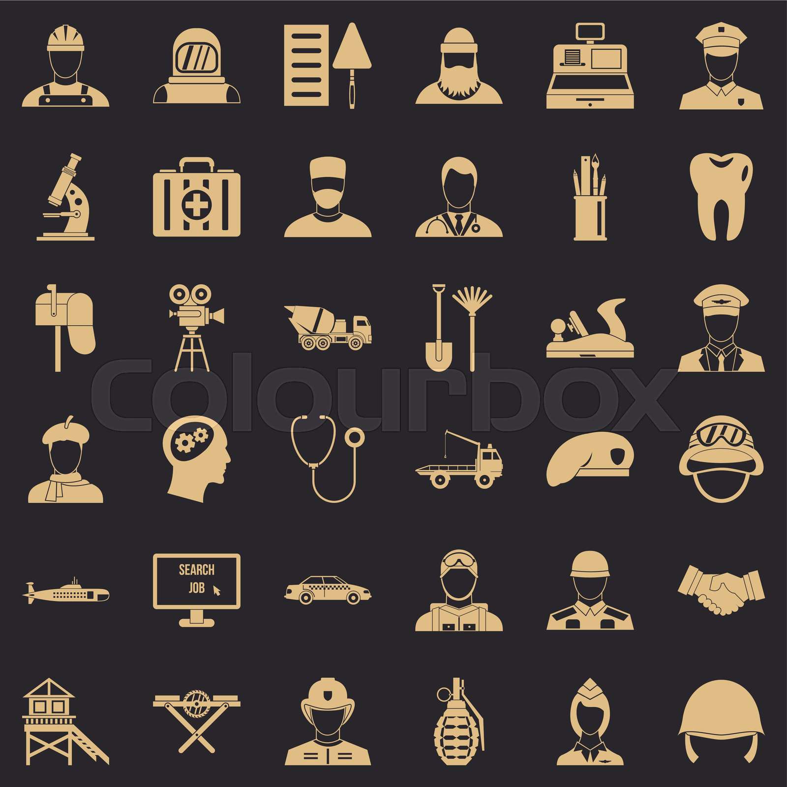 Working icons set, simple style | Stock vector | Colourbox