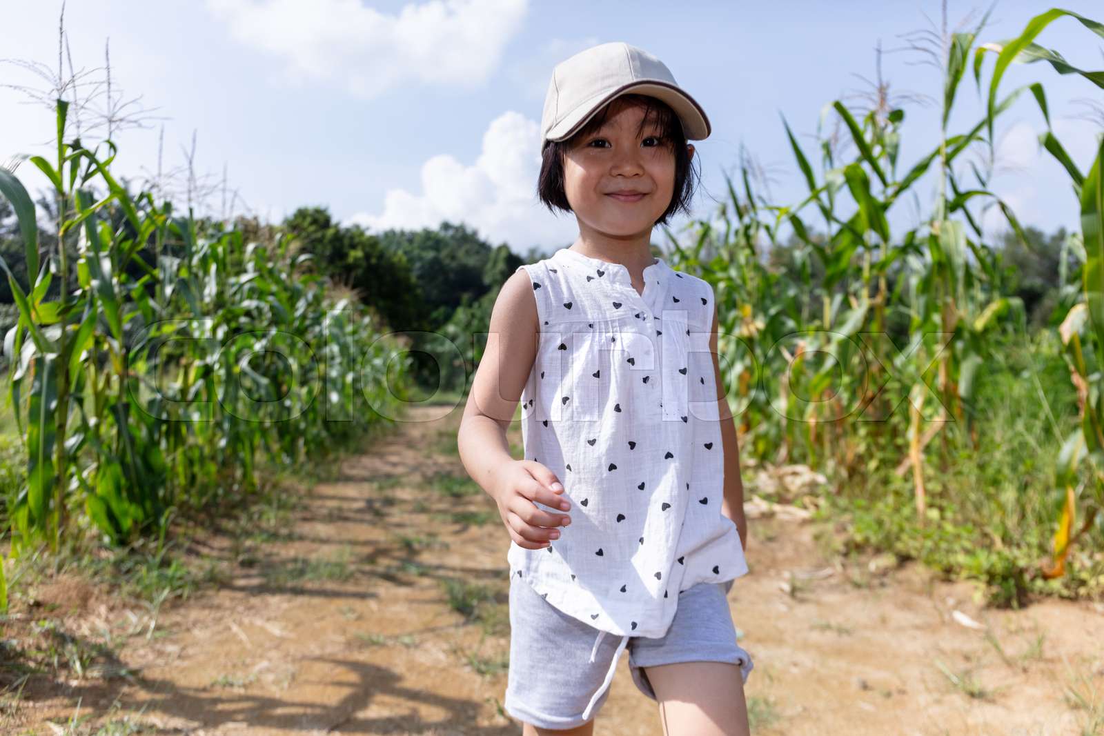 Asian Chinese Little Girl visiting organic farm | Stock image | Colourbox