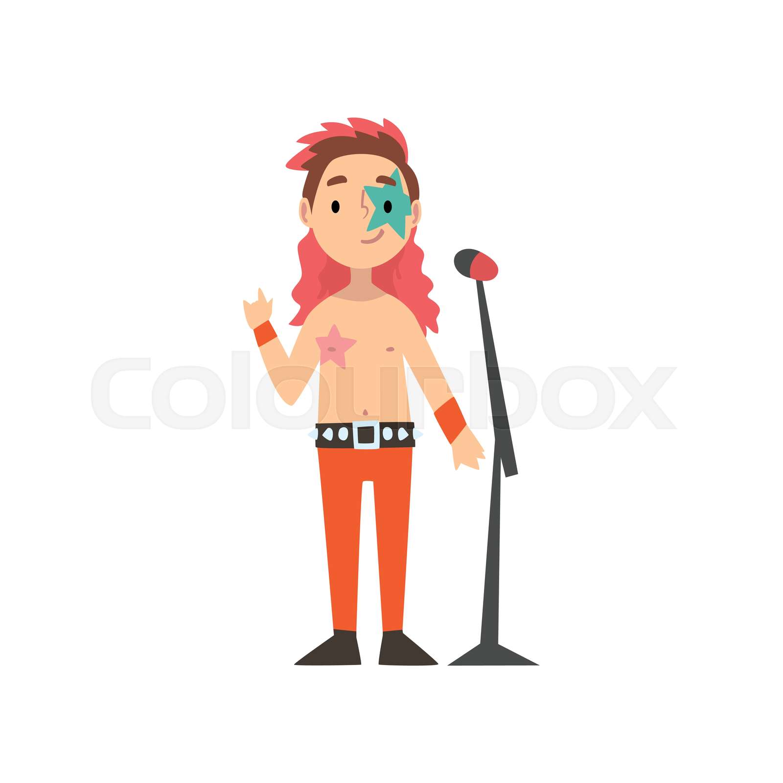 Boy Pop Singer Character with Microphone, Kid Dreaming of Future ...