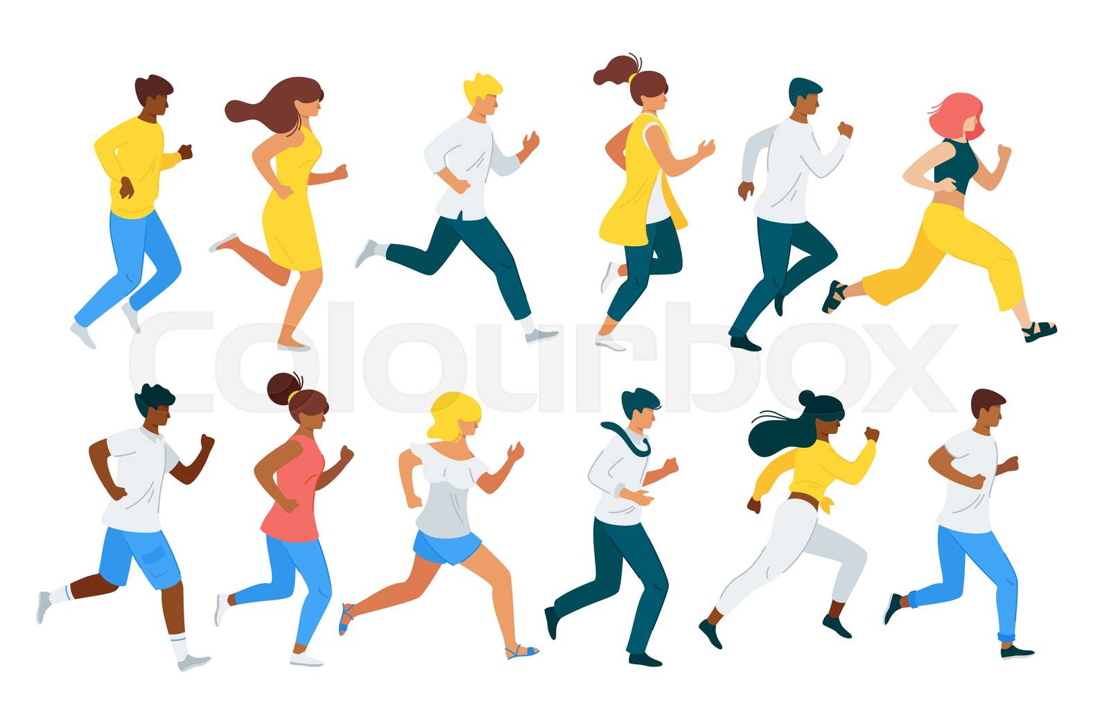 Group Of Runners Clipart