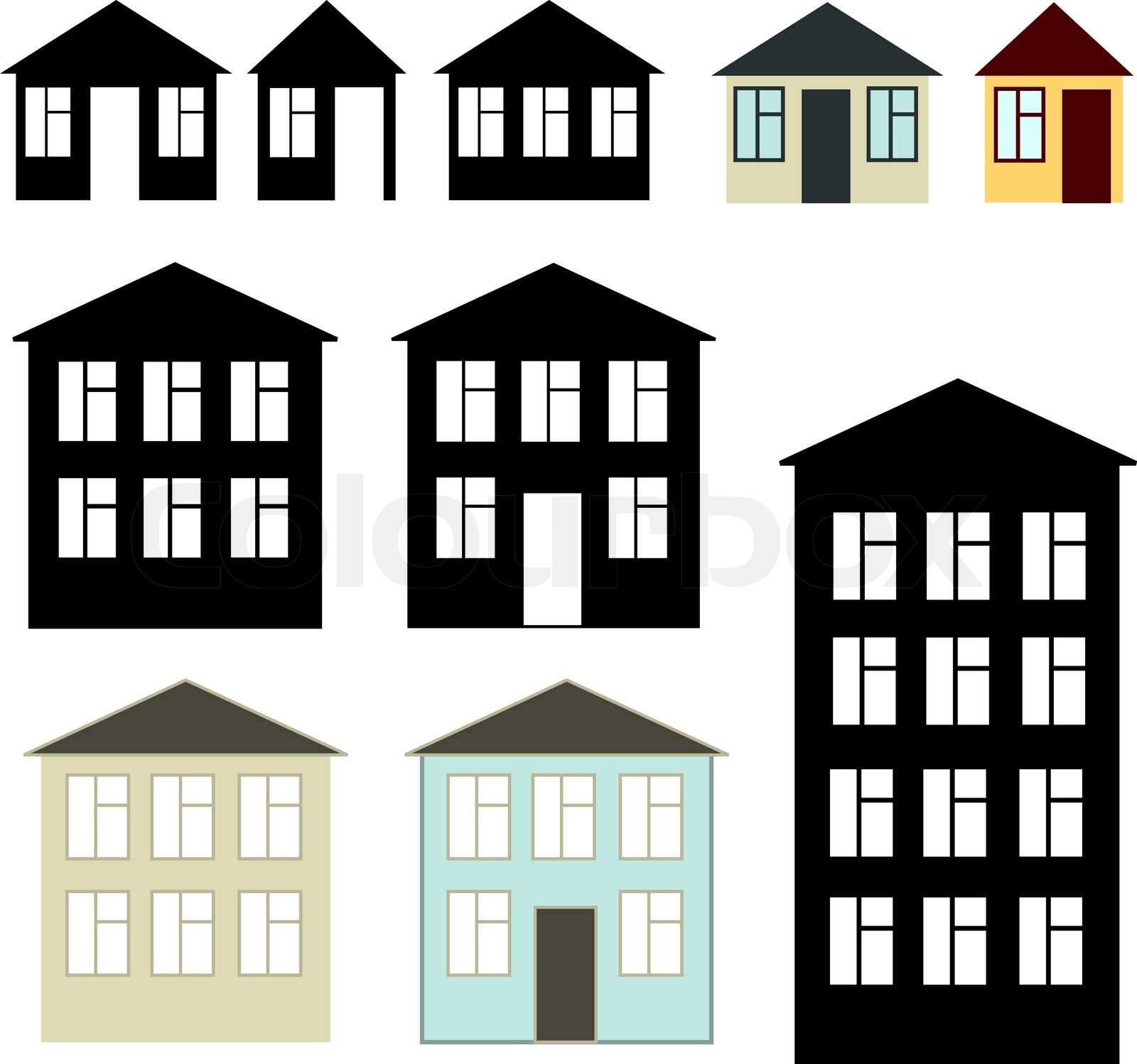Simple buildings set | Stock vector | Colourbox