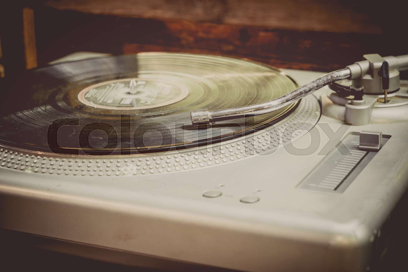 Record player with vinyl disc | Stock image | Colourbox